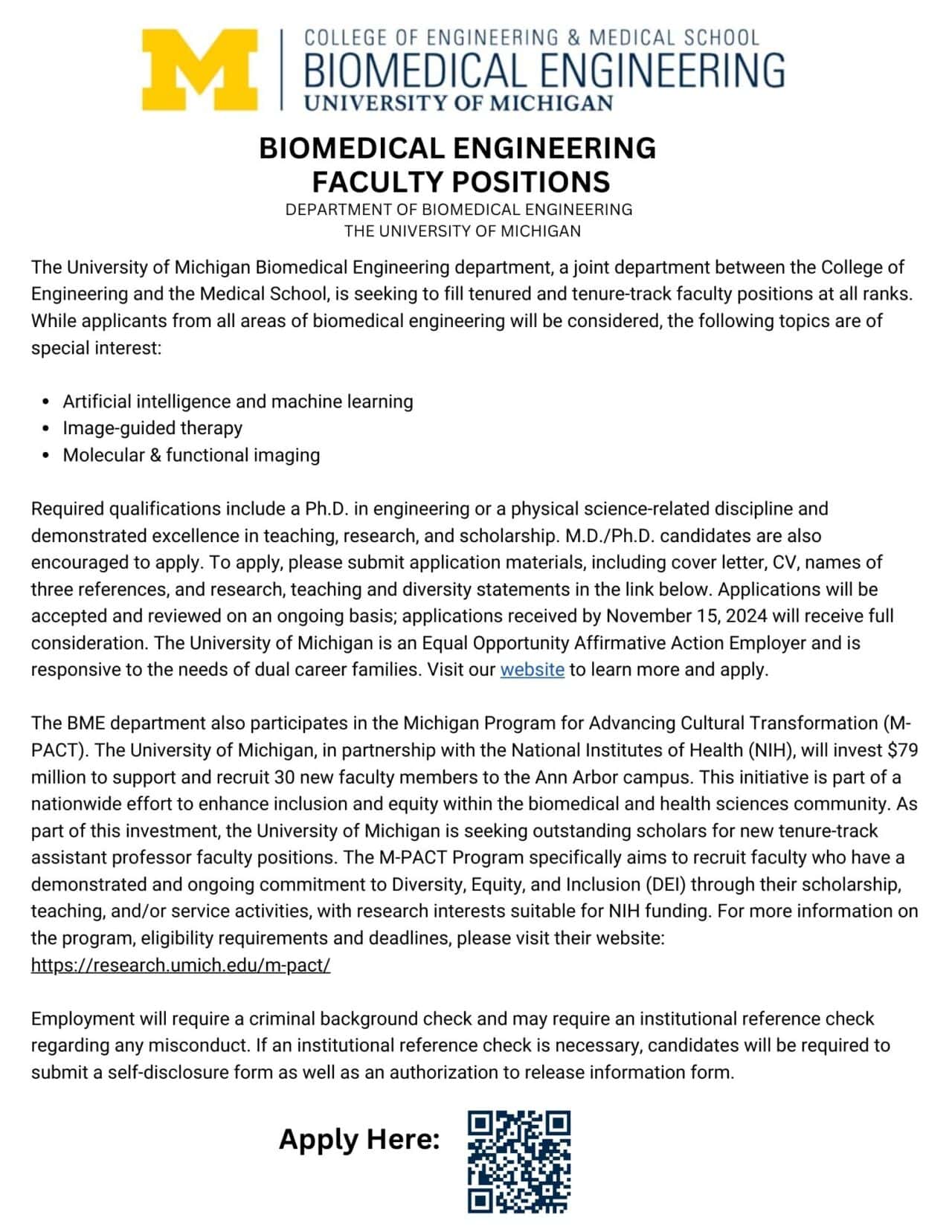 BME Announces Tenured & Tenure-Track Biomedical Engineering Faculty ...